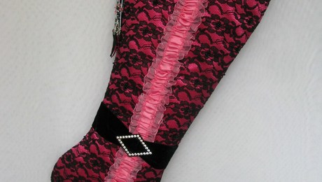 Christmas Stocking High Heel Boot - Threads