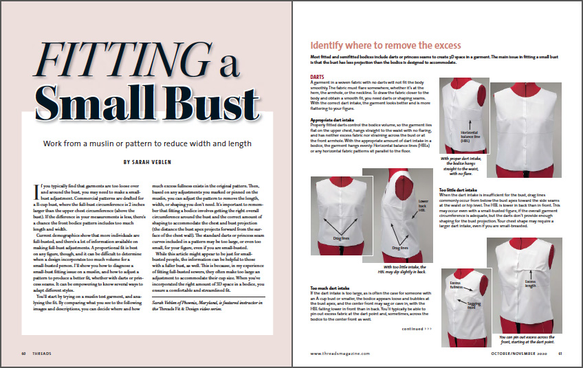 Pattern Adjustments to Fit a Small Bust - Threads