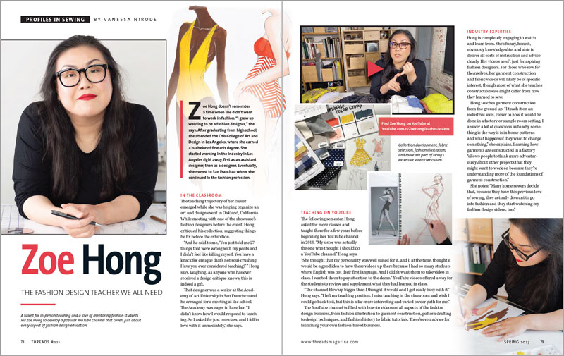 Fashion Design Teacher Zoe Hong Finds Success on YouTube - Threads