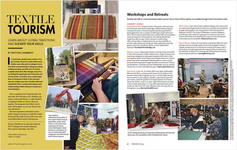 2024 Textile Tours, Workshops, and Expos - Threads