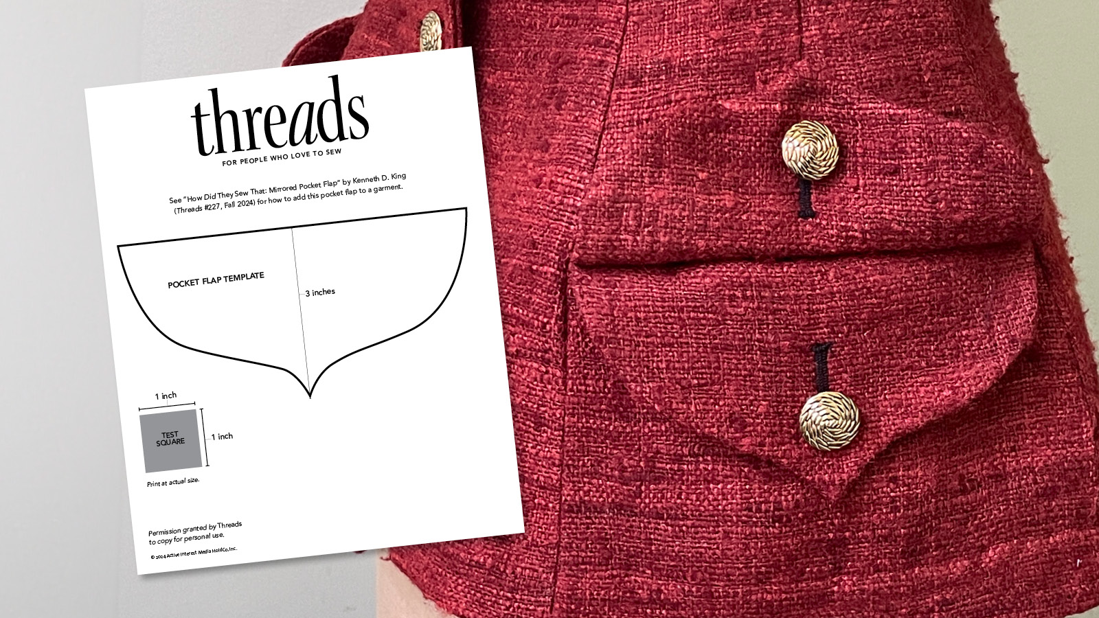 1950s-Inspired Jacket Pockets for a Modern Look: Free Template - Threads
